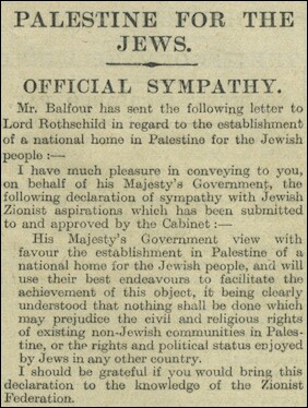 balfour declaration 1917 text